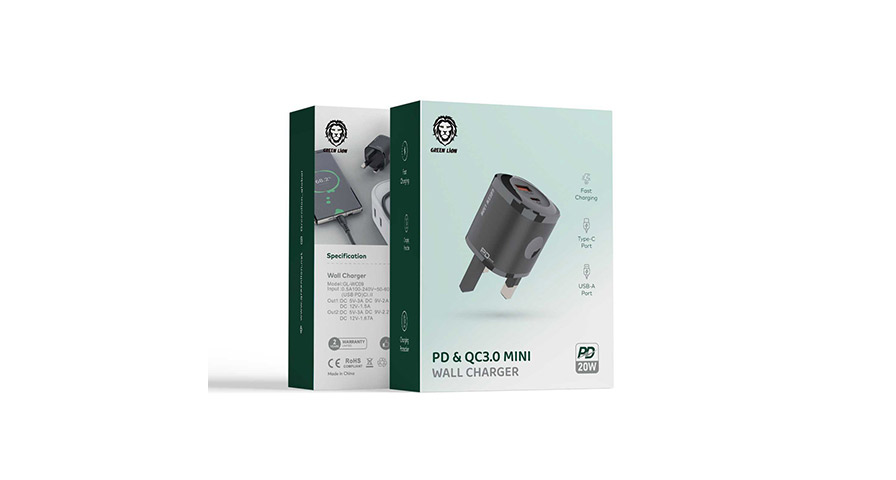 Green Lion PD+QC 20W One-Way Solution - Black/Orange