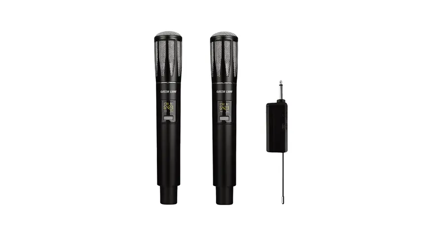 Green Lion Wireless Dual Mic Cordless Microphone - Black